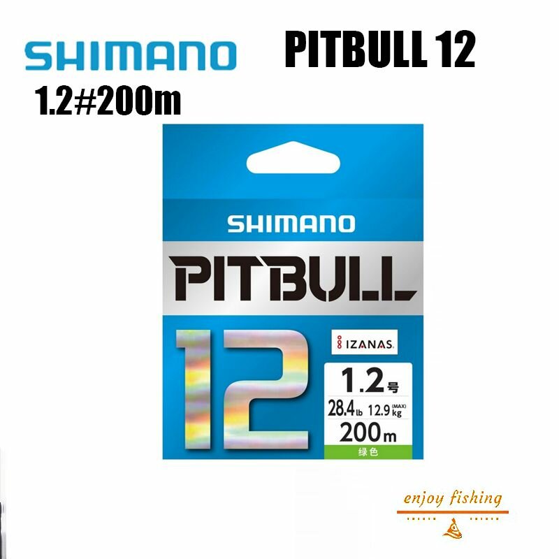 SHIMANO PL-77FV PITBULL12 BRAID1.2 #200m Green Леска Леска плетёный для рыбалки
