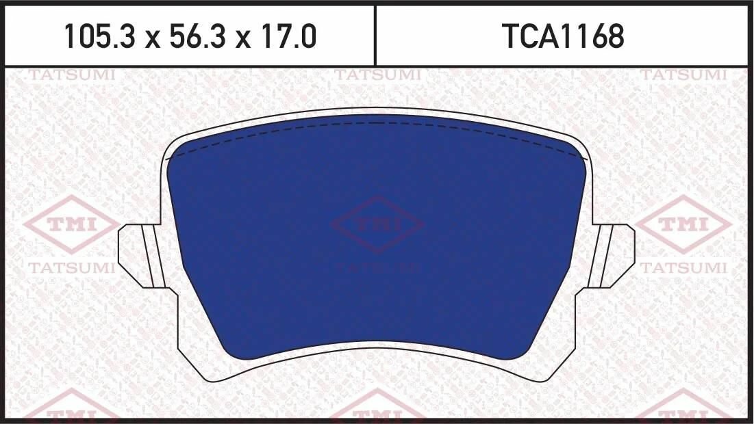 Колодки тормозные TATSUMI дисковые задние AUDI Q3 11->, , VW Passat, Passat CC, Sharan, Tiguan 05->, , HAVAL F7 (TCA1168)
