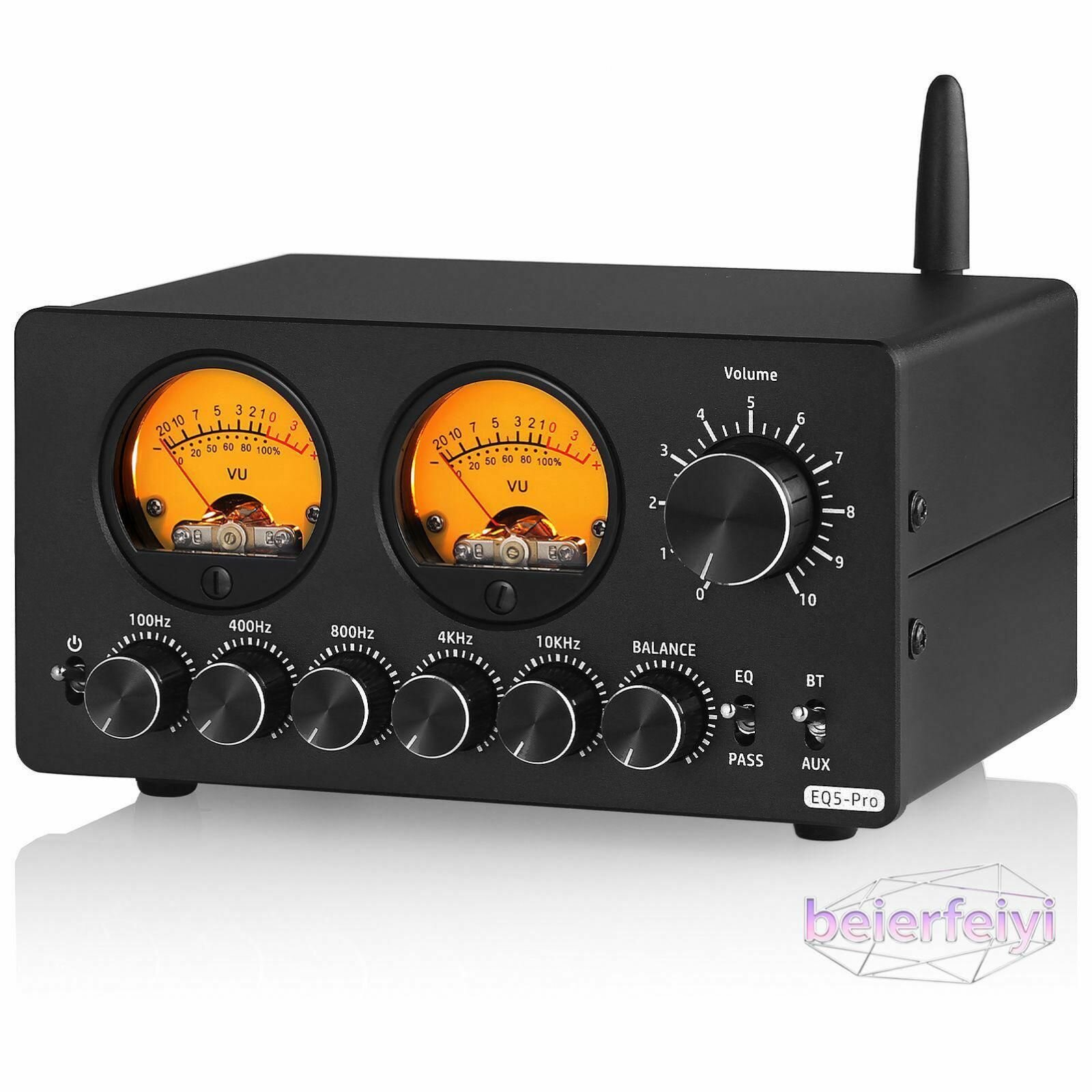EQ5 PRO 5-полосный предусилитель эквалайзер EQ, подходит для динамиков/усилителей, с измерителем звука, Bluetooth