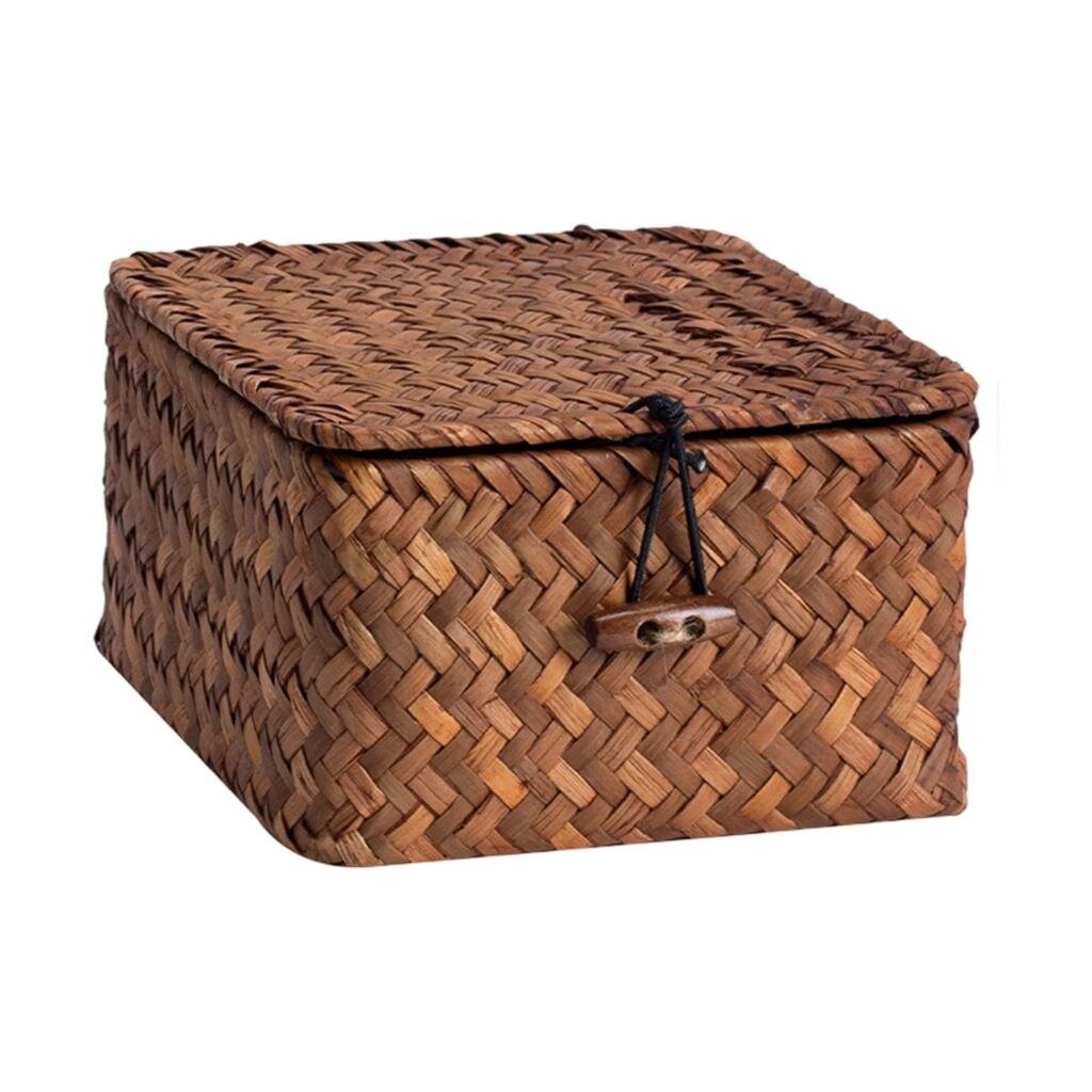 Плетеная корзина с крышкой для сладостей, S