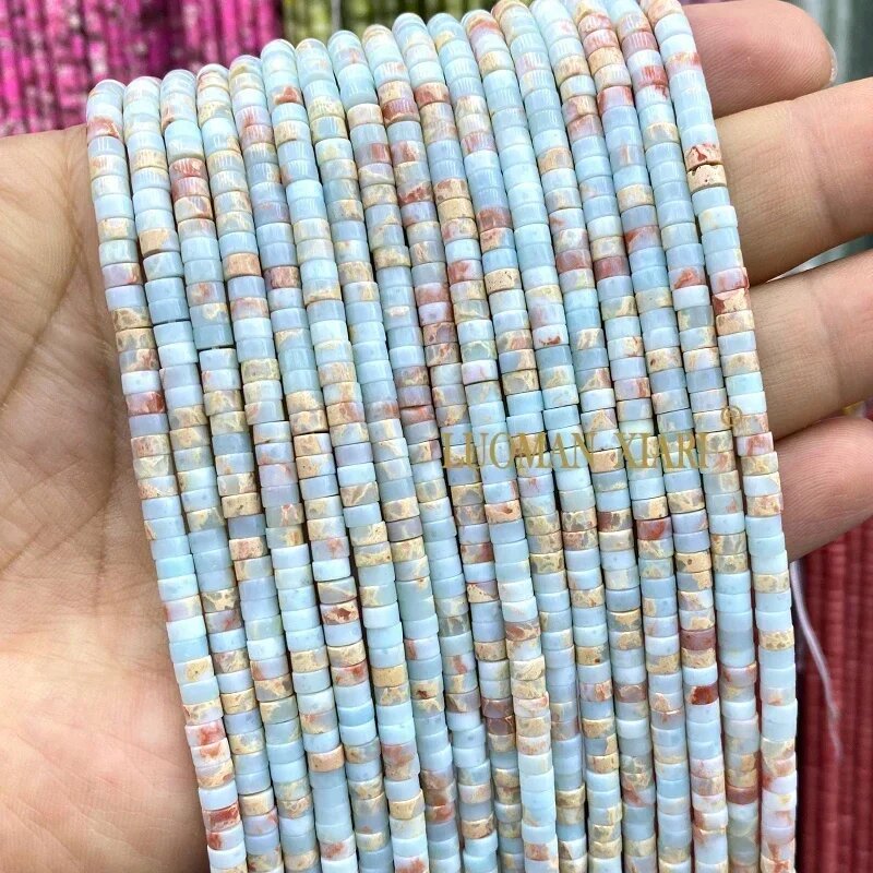 4x2 мм Rondelle натуральный камень африканская яшма плоские круглые свободные бусины-разделители для изготовления ювелирных изделий Diy серьги аксессуары для браслетов