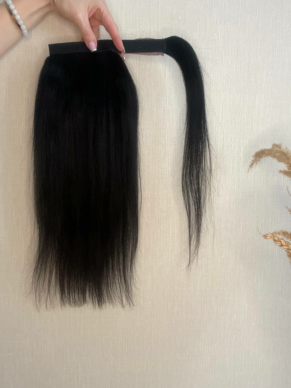 Натуральный хвост 35см 90г - черный с коричневым отливом #1b