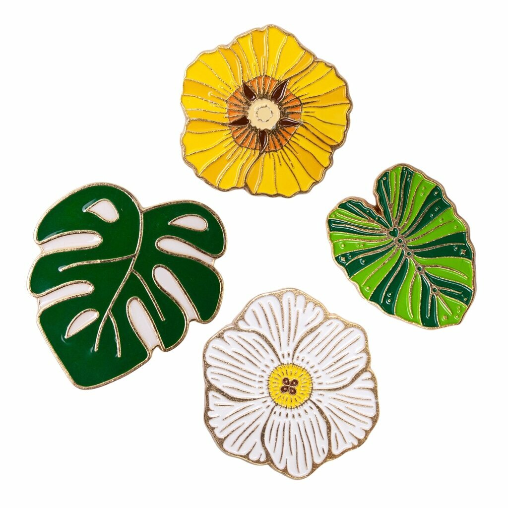 1 набор из 4-х магнитных игольчатых всасывающих инструментов из сплава растений и цветов