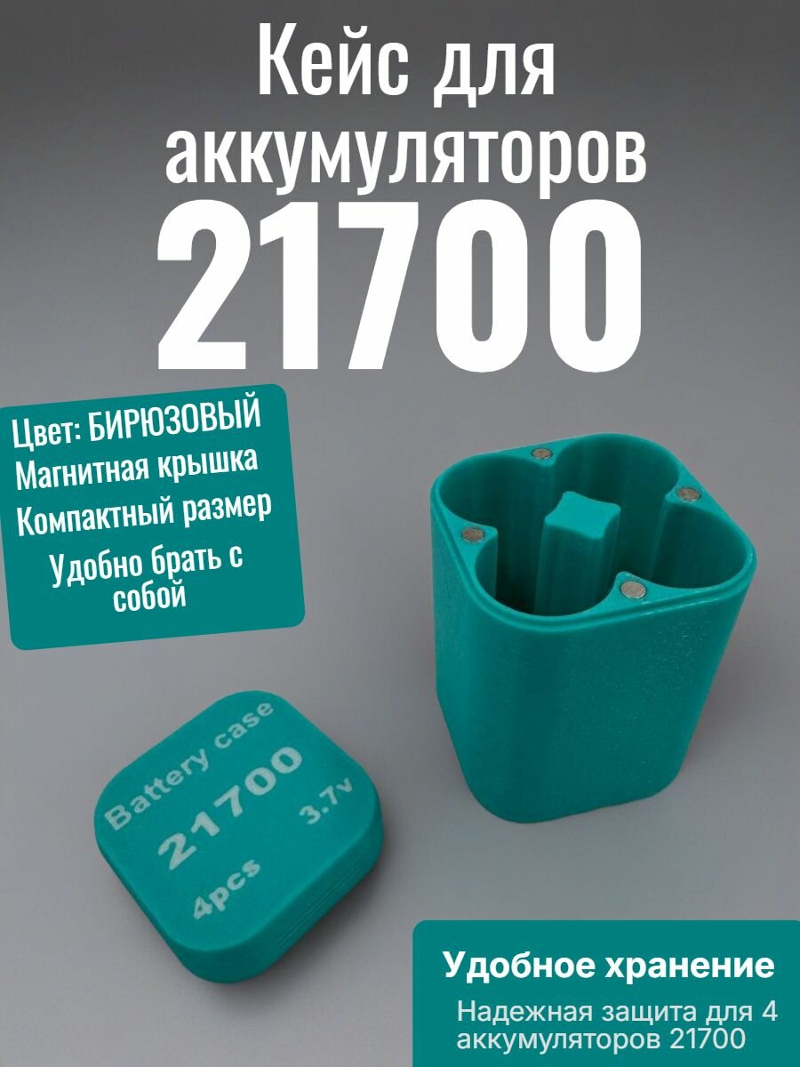 Кейс-бокс для акб 21700-2х2, Тиффани