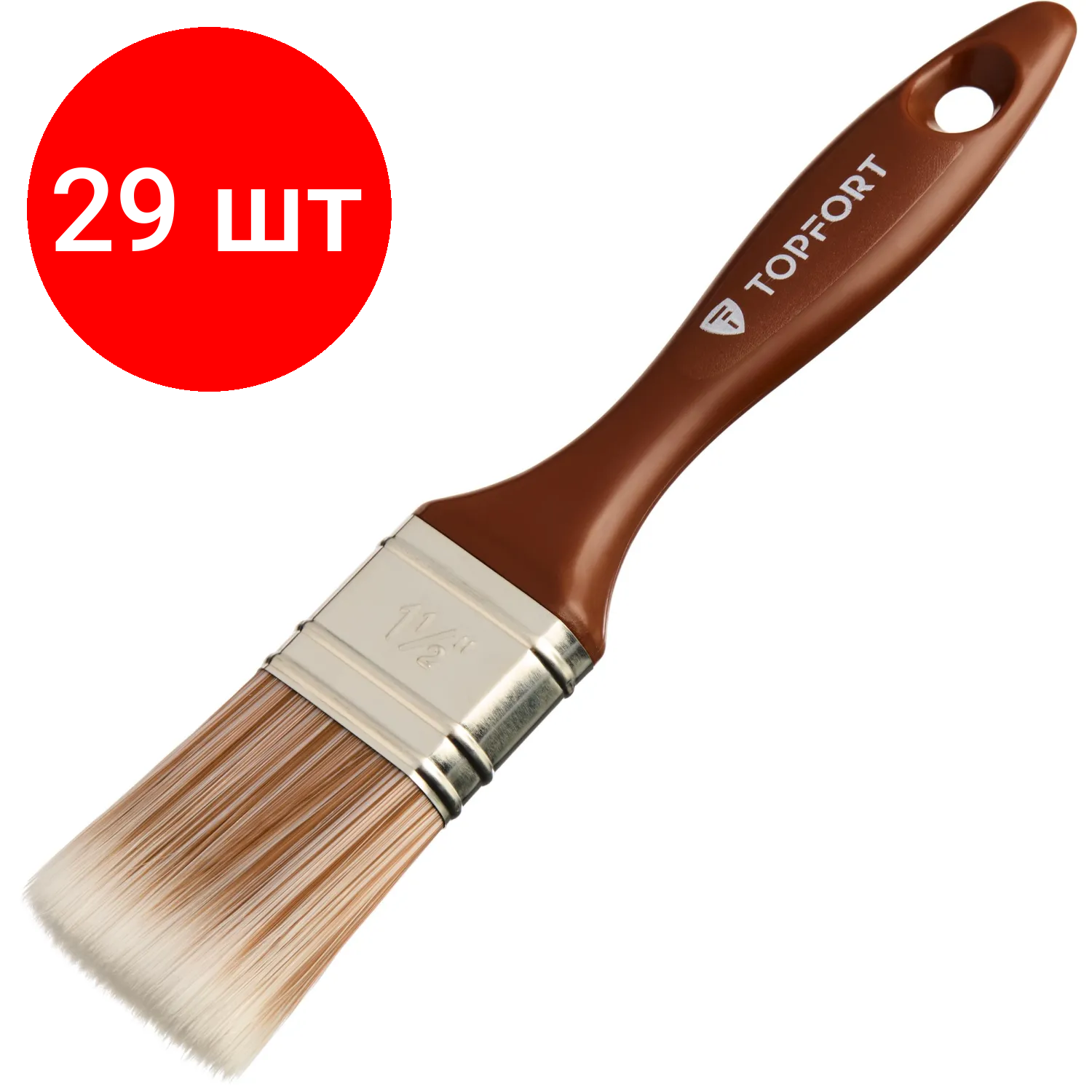 Комплект 29 штук, Кисть плоская по дереву TOPFORT Optimum 38х15