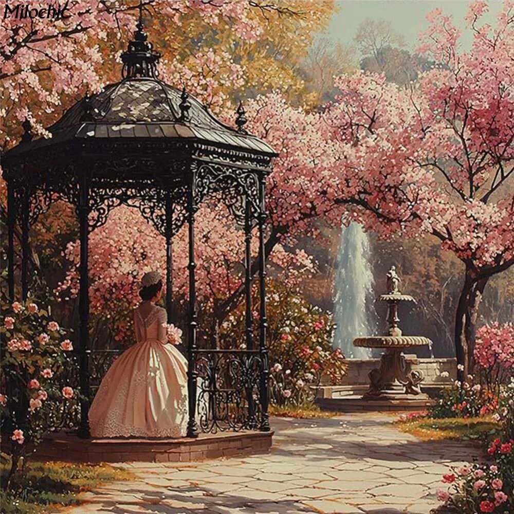 Полная вышивка эко-хлопковой нитью 11CT с принтом для девочек, набор для вышивки крестом, искусство 50x50 см