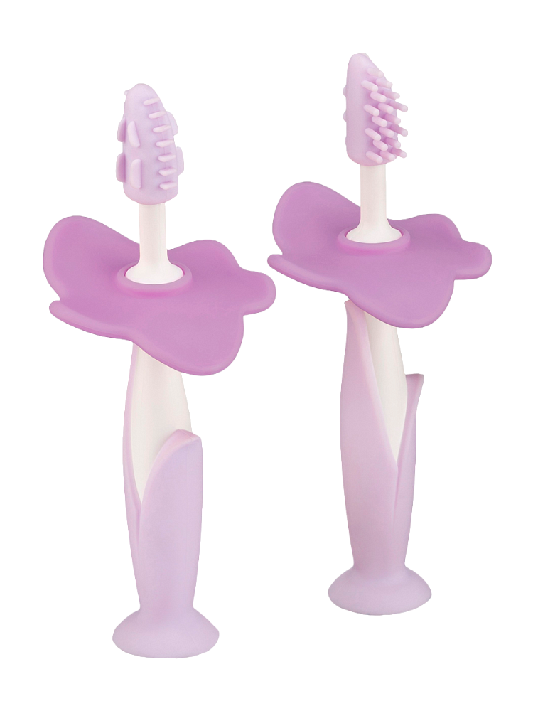 ROXY-KIDS Щетки-массажеры для десен ROXY-KIDS FLOWER, 2 шт, цвет лавандовый