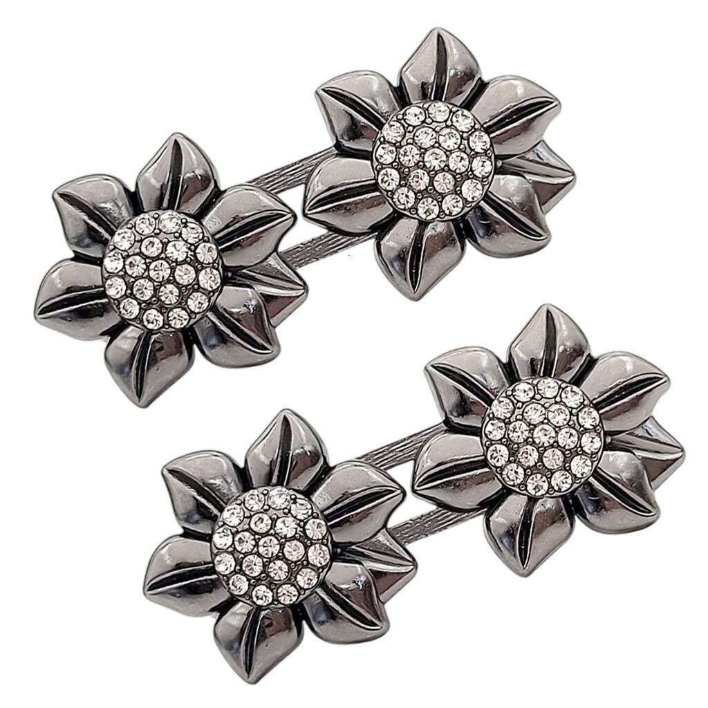 Украшенная драгоценными камнями кнопка для затягивания талии, Регулируемая металлическая застежка Без пришивания, аксессуар для одежды