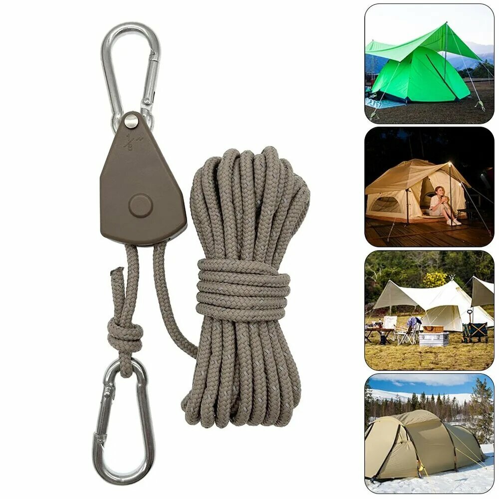 Регулируемый трос с отражателем, 5 м, диаметр 4 мм, алюминиевый шкив