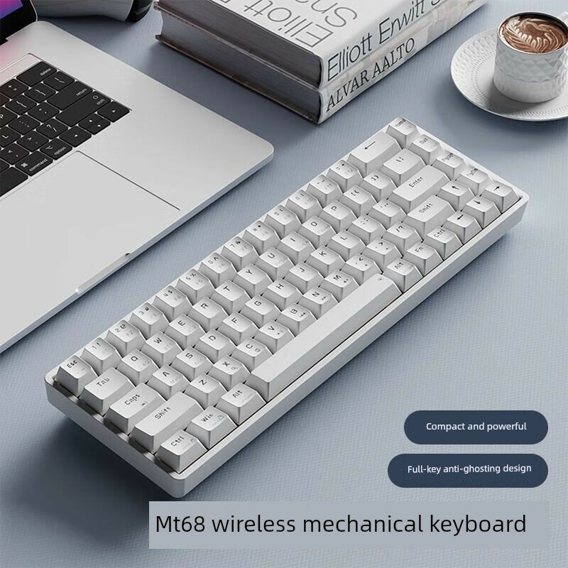 Беспроводной комплект механической клавиатуры и мыши Forerunner MT68 с Bluetooth, 68 клавиш, для девочек, офиса,