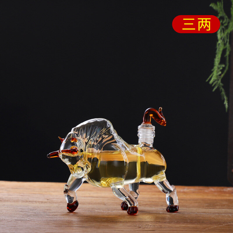 Двенадцать зодиакальных стеклянных бутылок для вина в форме коровы, герметичный декантер, пустая бутылка для крафтового женьшеня, зодиакальная бутылка для вина, подарок по зодиаку