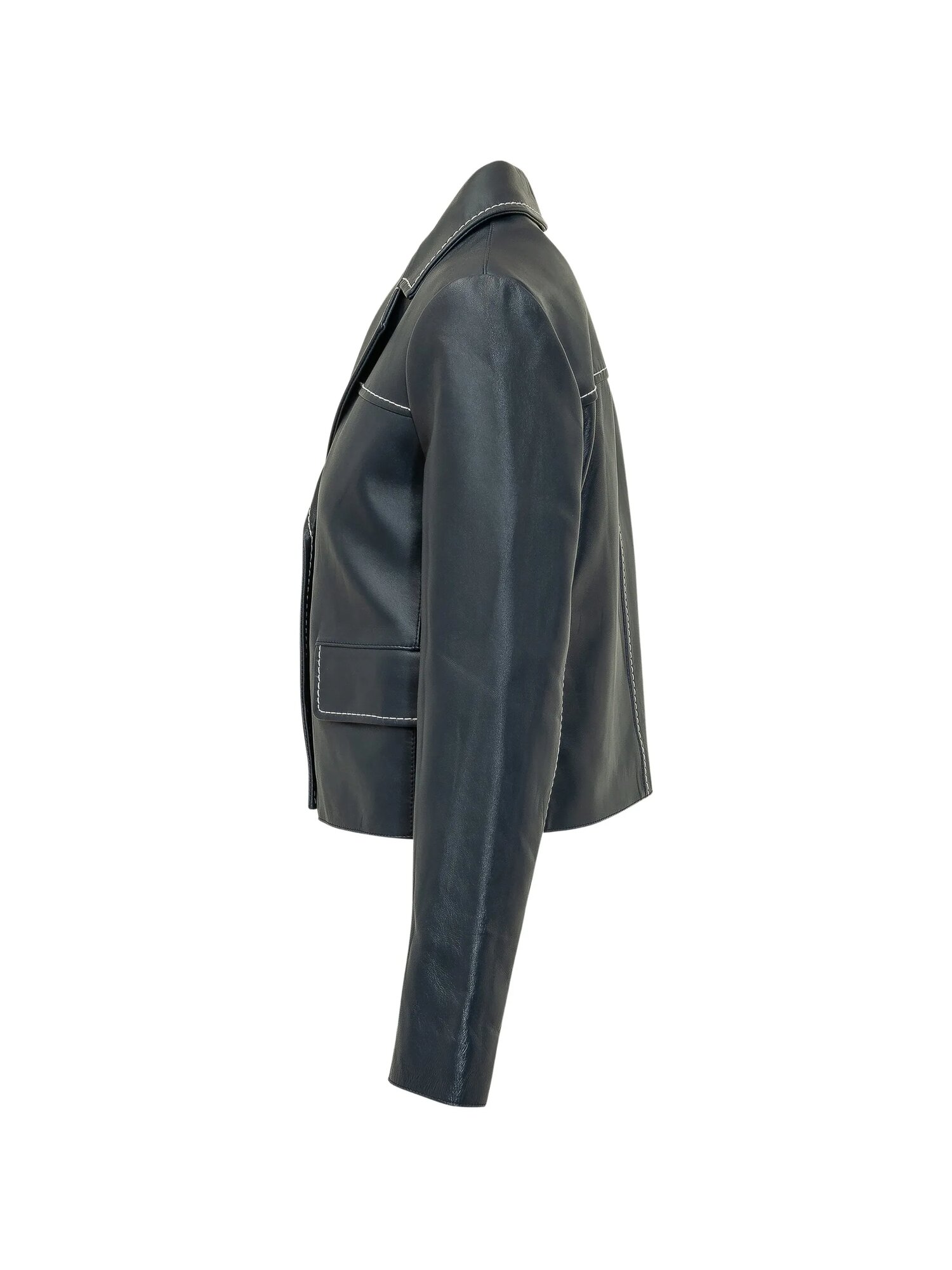 Куртка Michael Michael Kors Heavy leather blazer, размер 4, blue — фото 1