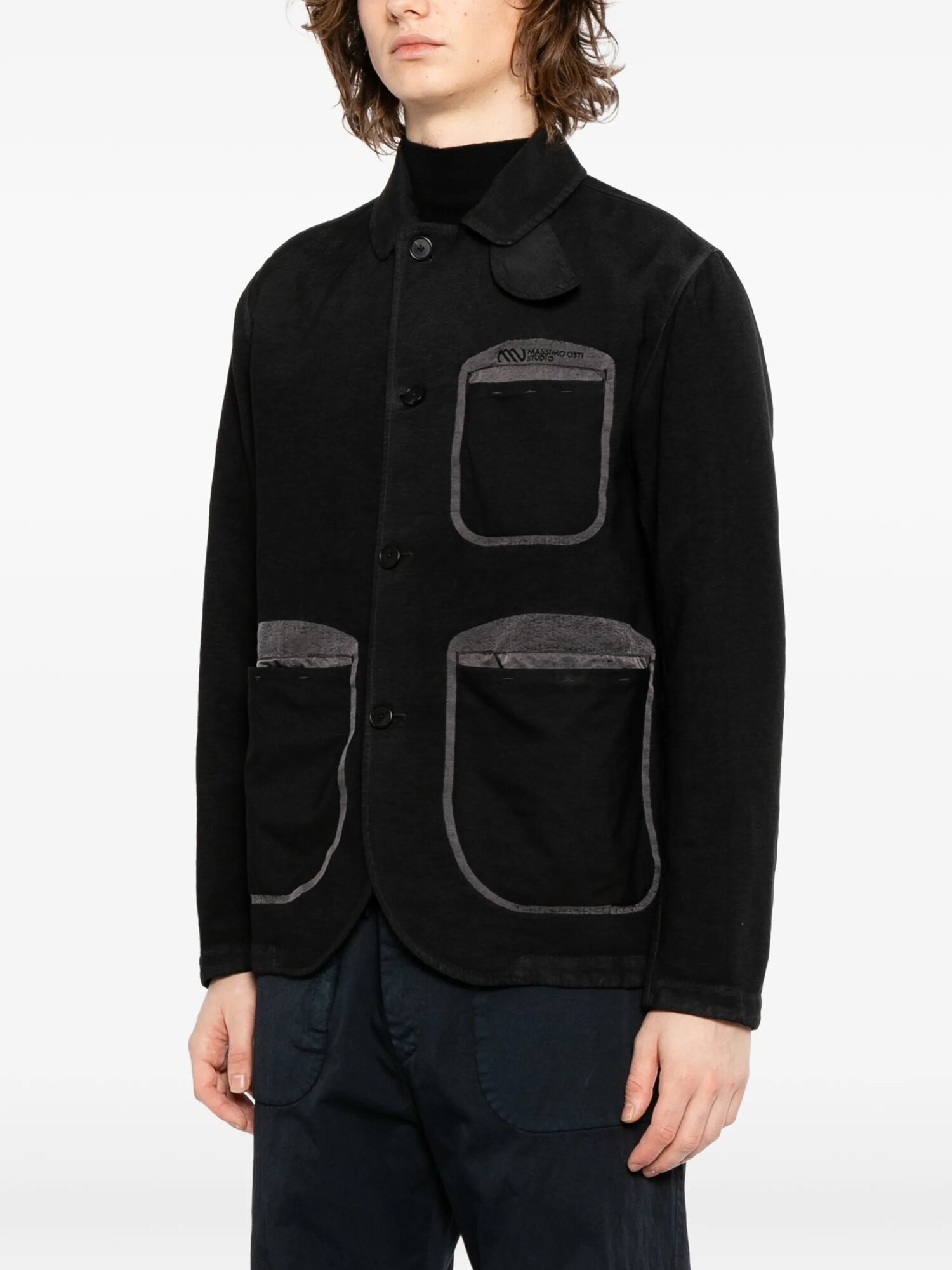 Куртка MASSIMO OSTI STUDIO Buttoned jacket, размер 50, черный — фото 1