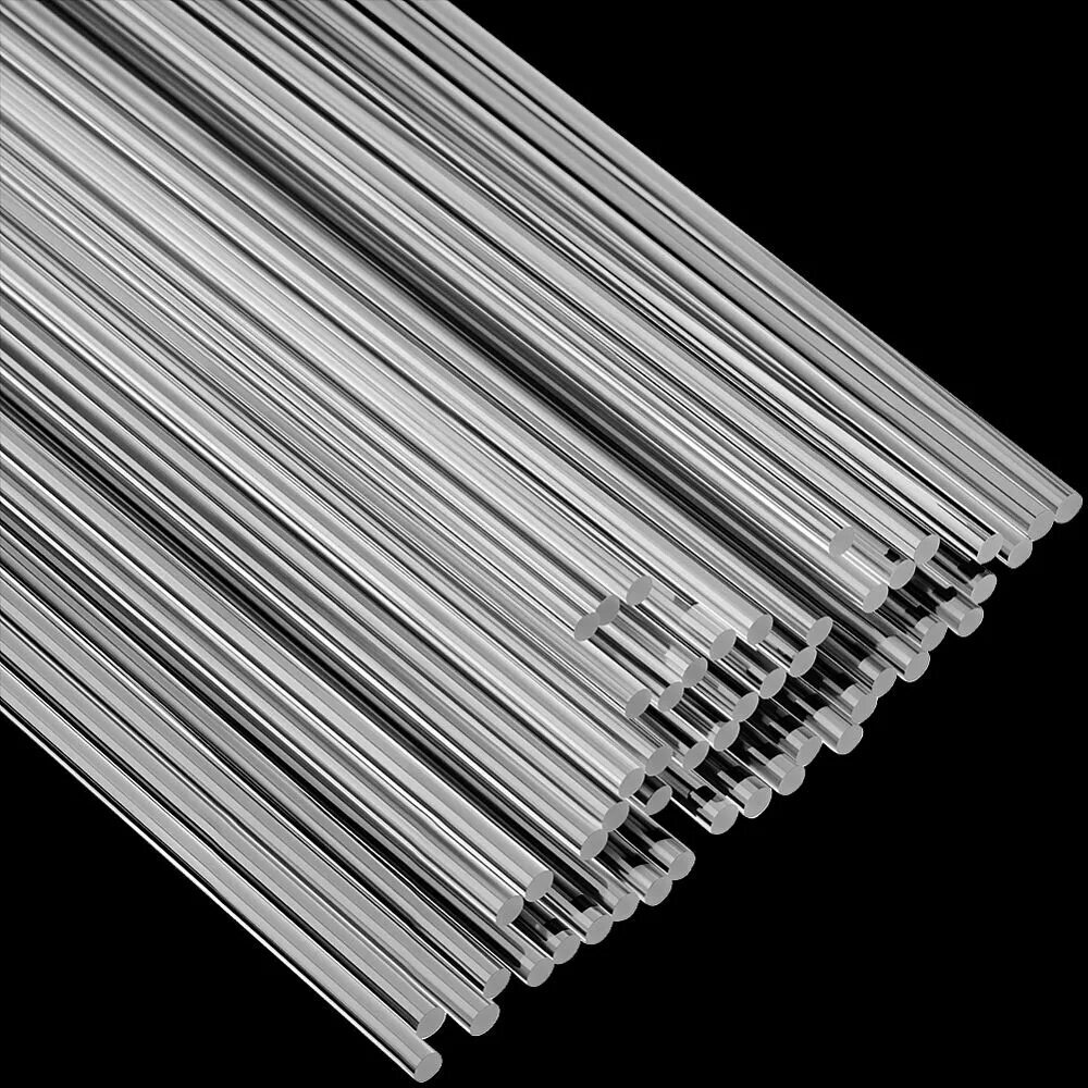 1 комплект акриловых стержней, сплошной, прозрачный, 333x3 мм