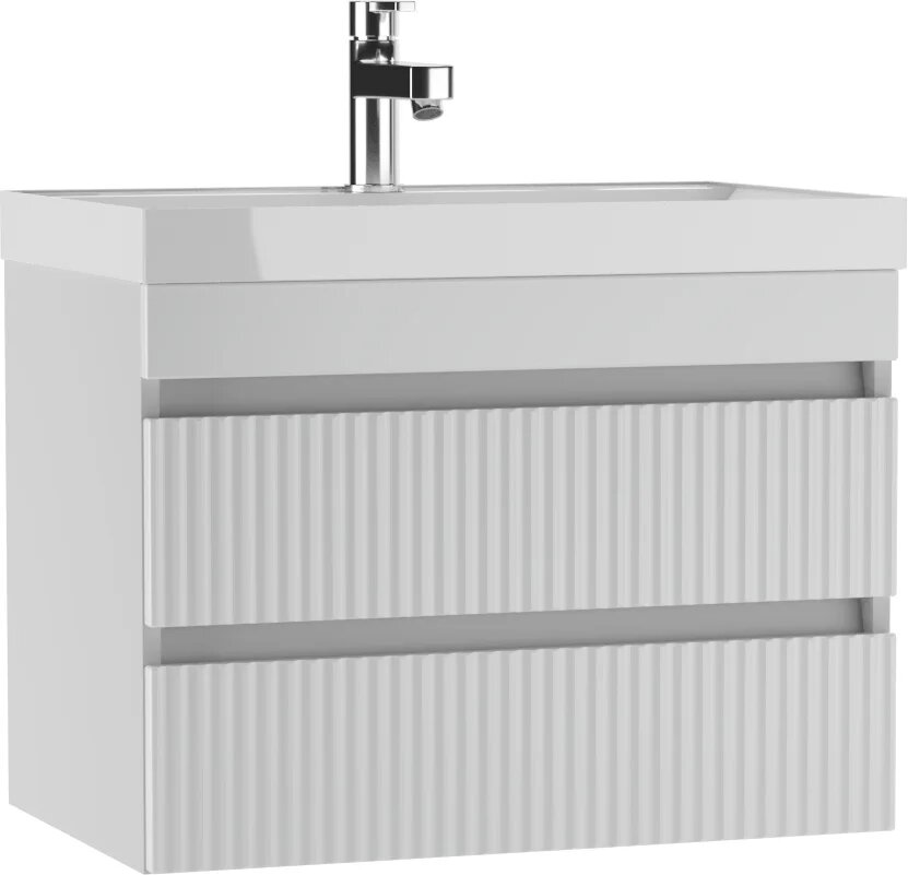 Тумба под раковину без столешницы Айсберг Бриз 70 2 ящика, белая