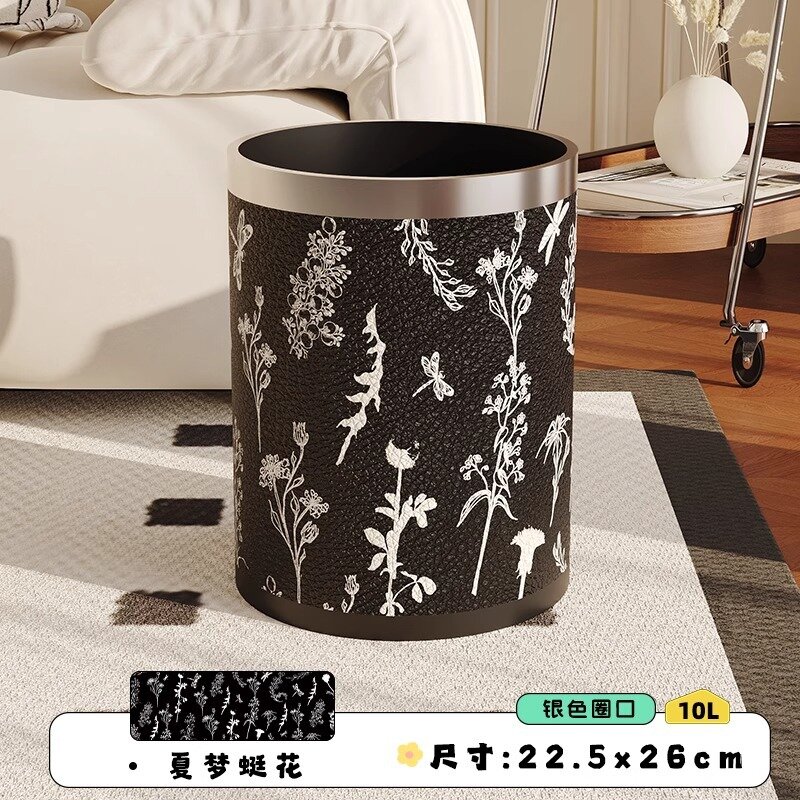 Американский стиль кожаного мусорного ведра, роскошный высококачественный домашний контейнер для хранения, мусорная корзина для гостиной, кухни, спальни, большая французская мусорная корзина