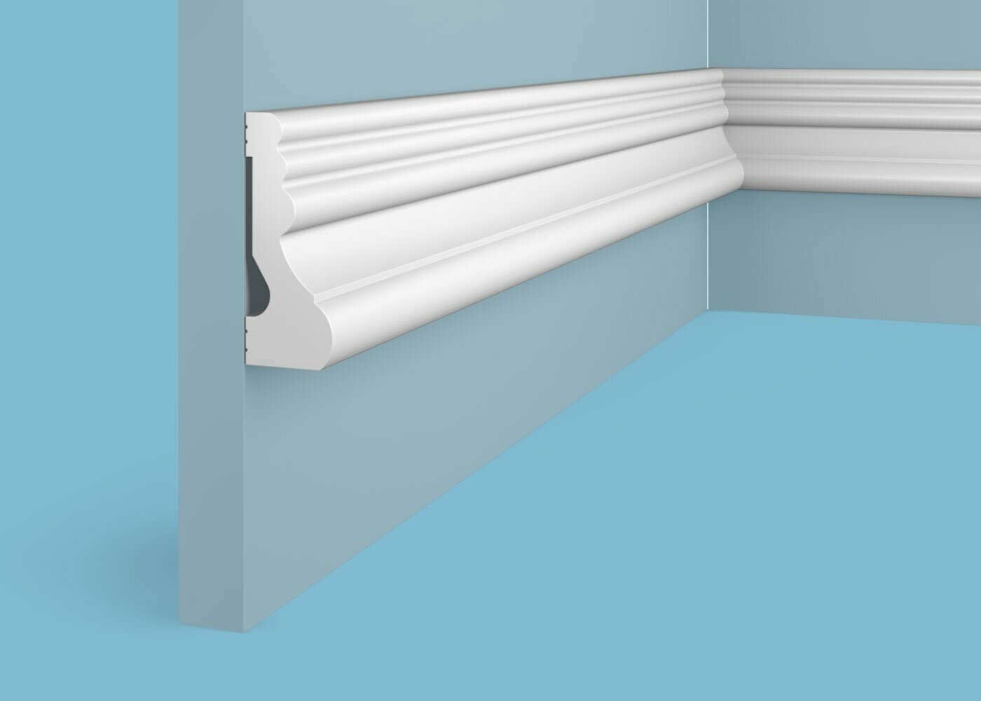 Молдинг EVROPLINT VR437, 42x16 см, высота 175 см, под покраску, белый