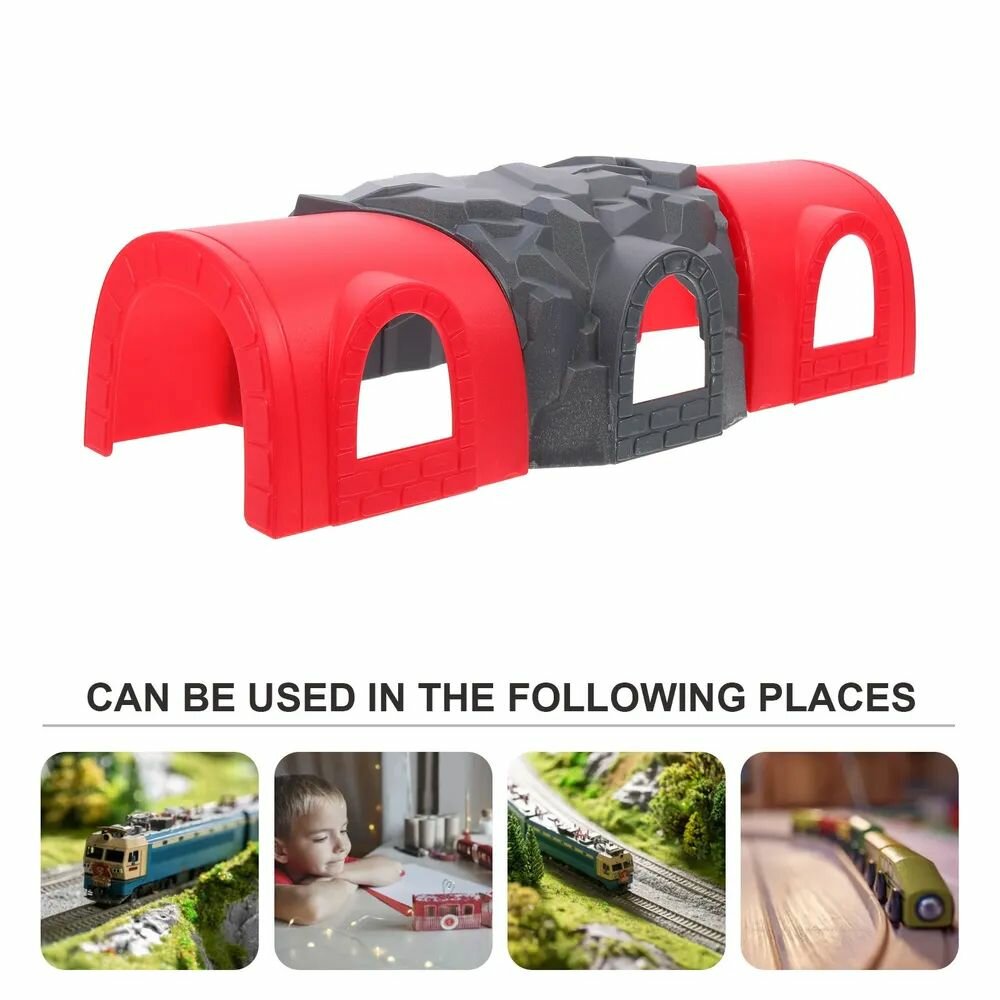 Декоративный красный тоннель из пластика для детских игр