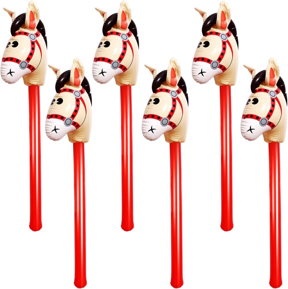 6шт надувная игрушка-лошадка на палочке для детей-забавный воздушный шар с лошадиной головой для душа ребенка и ковбойских вечеринок