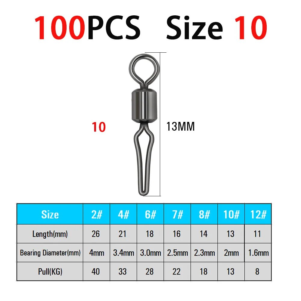 Вертлюги ICERIO 100шт, Size 10