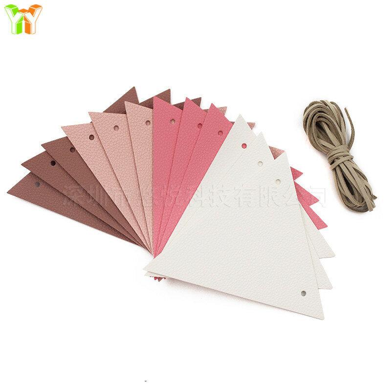 Дропшиппинг праздничная атмосфера кожаные декоративные флаги, украшение для палатки Тяньму, висячие флаги, цветные треугольные флаги на шнуре