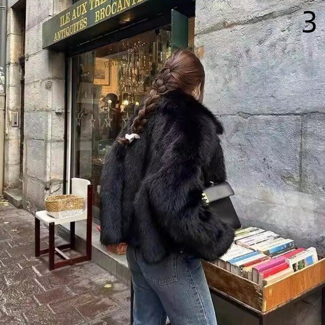 Экологичный меховой жакет для женщин, пушистая кофта из искусственной лисьей норки