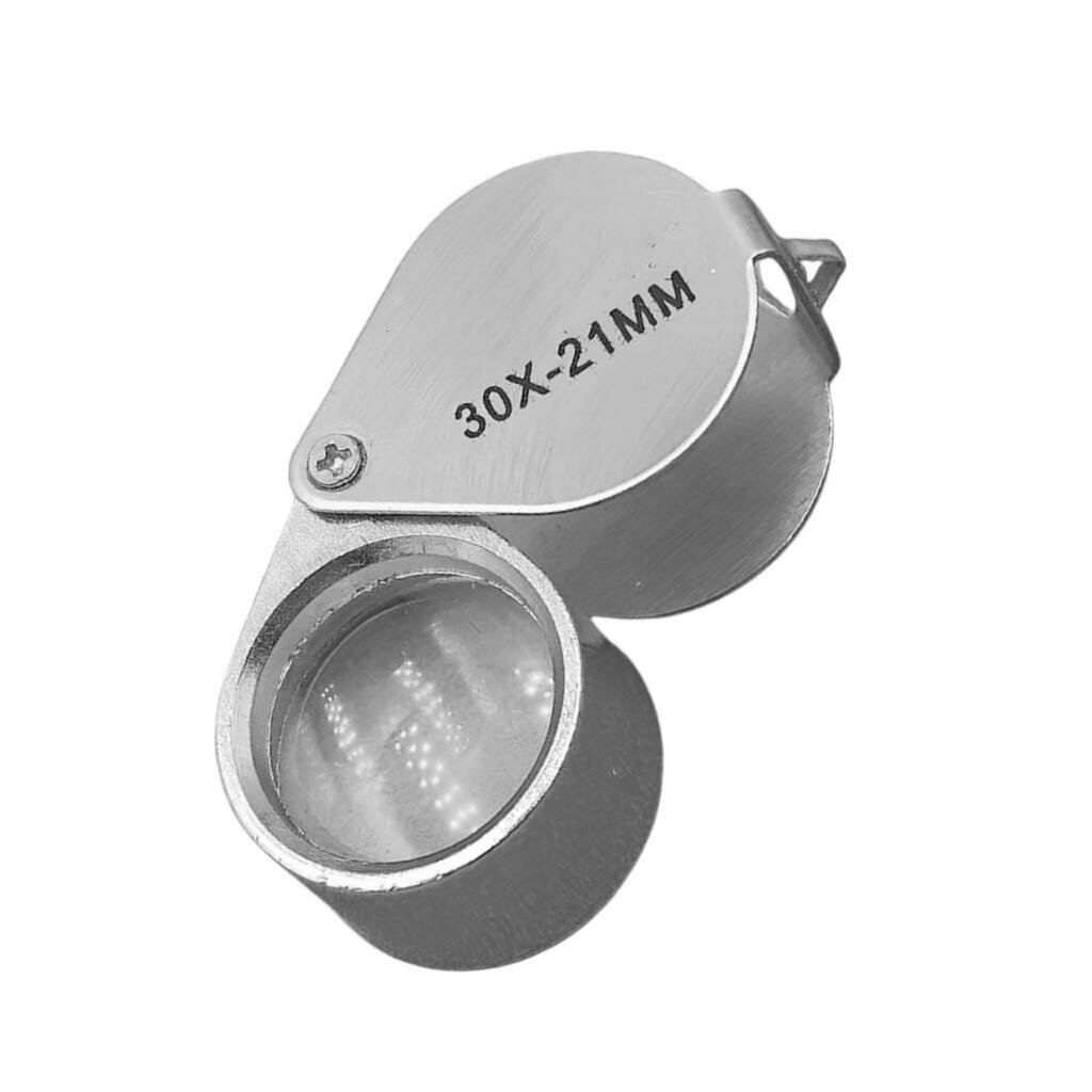 Лупа 10x-40x складная в металлическом корпусе, 30X