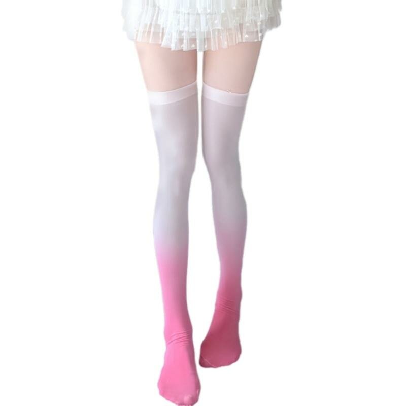Дышащие чулки до колен с градиентом цвета, Розовый