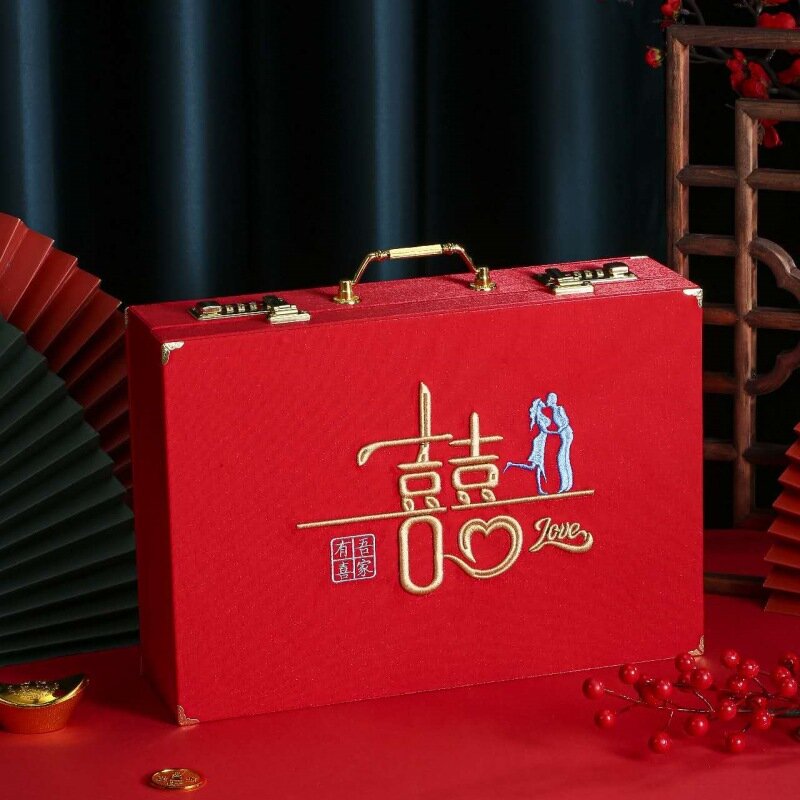 Высококачественная вышитая подарочная коробка для помолвки, свадебные принадлежности, подарок для приданого, 100k трехмерная вышитая подарочная коробка
