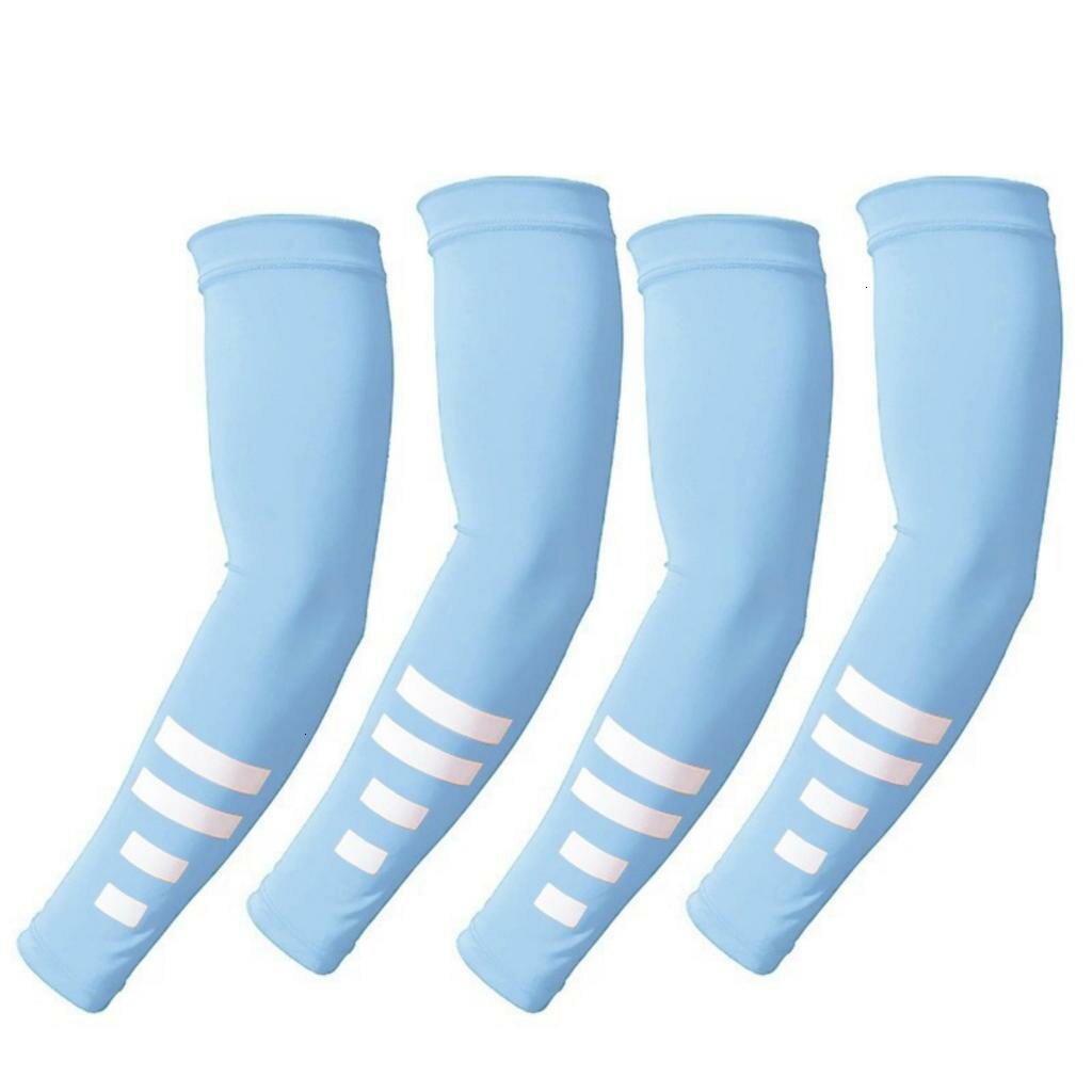 Солнцезащитные охлаждающие нарукавники со светоотражающими полосками для занятий спортом на открытом воздухе Велоспорт Бег Дышащая ткань унисекс