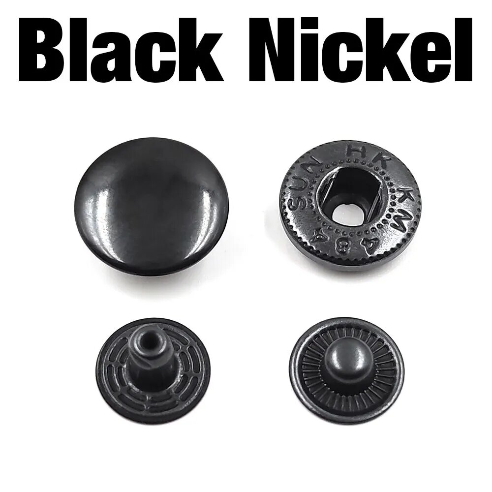 Черные кнопки Black Nickel 15mm, 50 шт