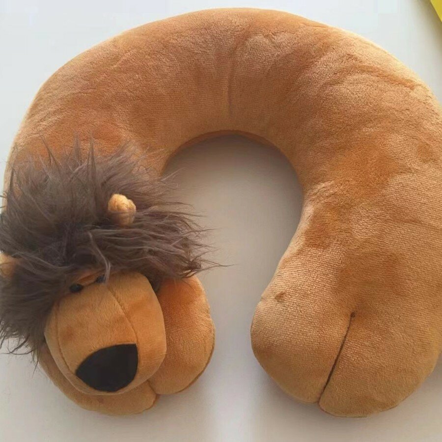 Милая подушка с животными для детей и взрослых, U-образная подушка для путешествий на самолете, подушка для поддержки шеи в машине, подушка для сна, портативная подушка
