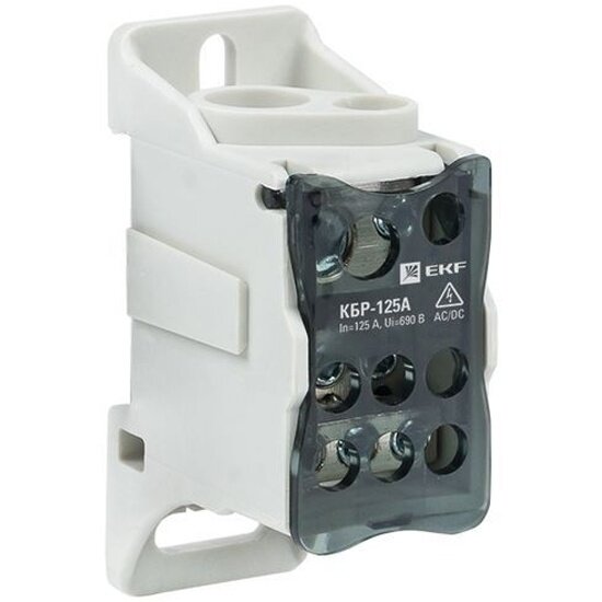 Блок распределительный Ekf кросс крепеж на панель и DIN КБР-125А plc-kbr125