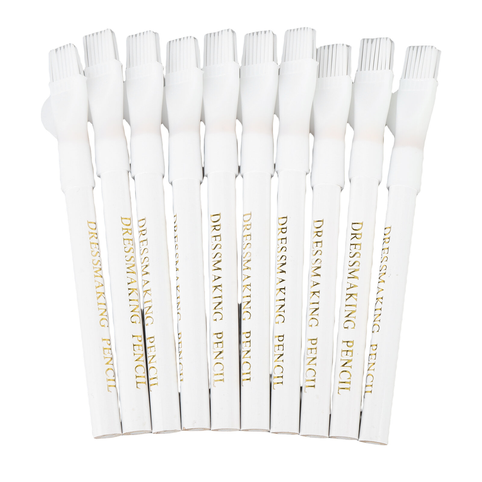 10 шт. швейных карандашей для ткани, стираемые, водорастворимые, мелки для разметки одежды с кисточкой, домашние маркеры для обводки, белые.