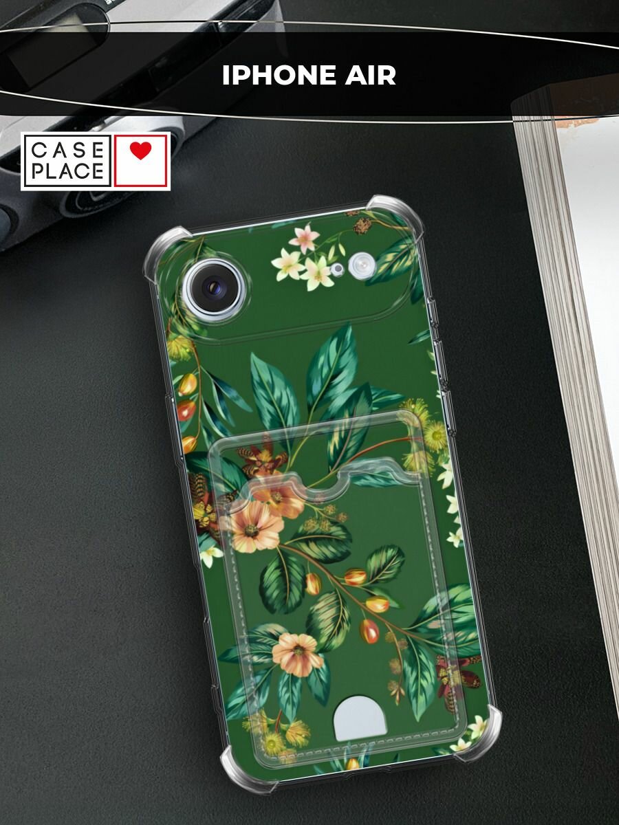 Чехол на Apple iPhone Air (Айфон Айр) с картой и принтом Цветущие нити