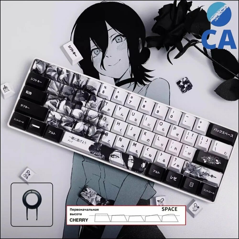 Кейкапы для механической клавиатуры 124 шт, Высота: CHERRY/PBT/Предмет Человек - бензопила Рэйза one