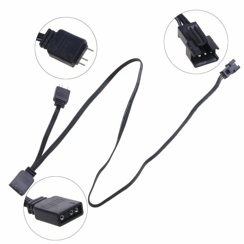 ARGB 5V 3Pin Удлинительный Кабель / Разветвитель для Материнской Платы (ARGB Гало, Свет, Вентилятор)