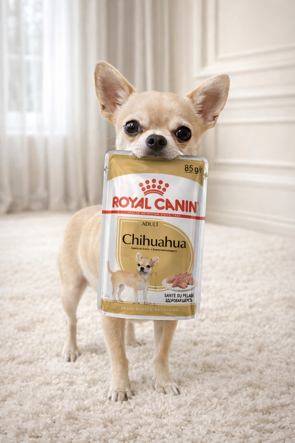 Влажный корм Royal Canin Chihuahua, Роял канин паштет для собак мелких пород, 5шт по 85гр