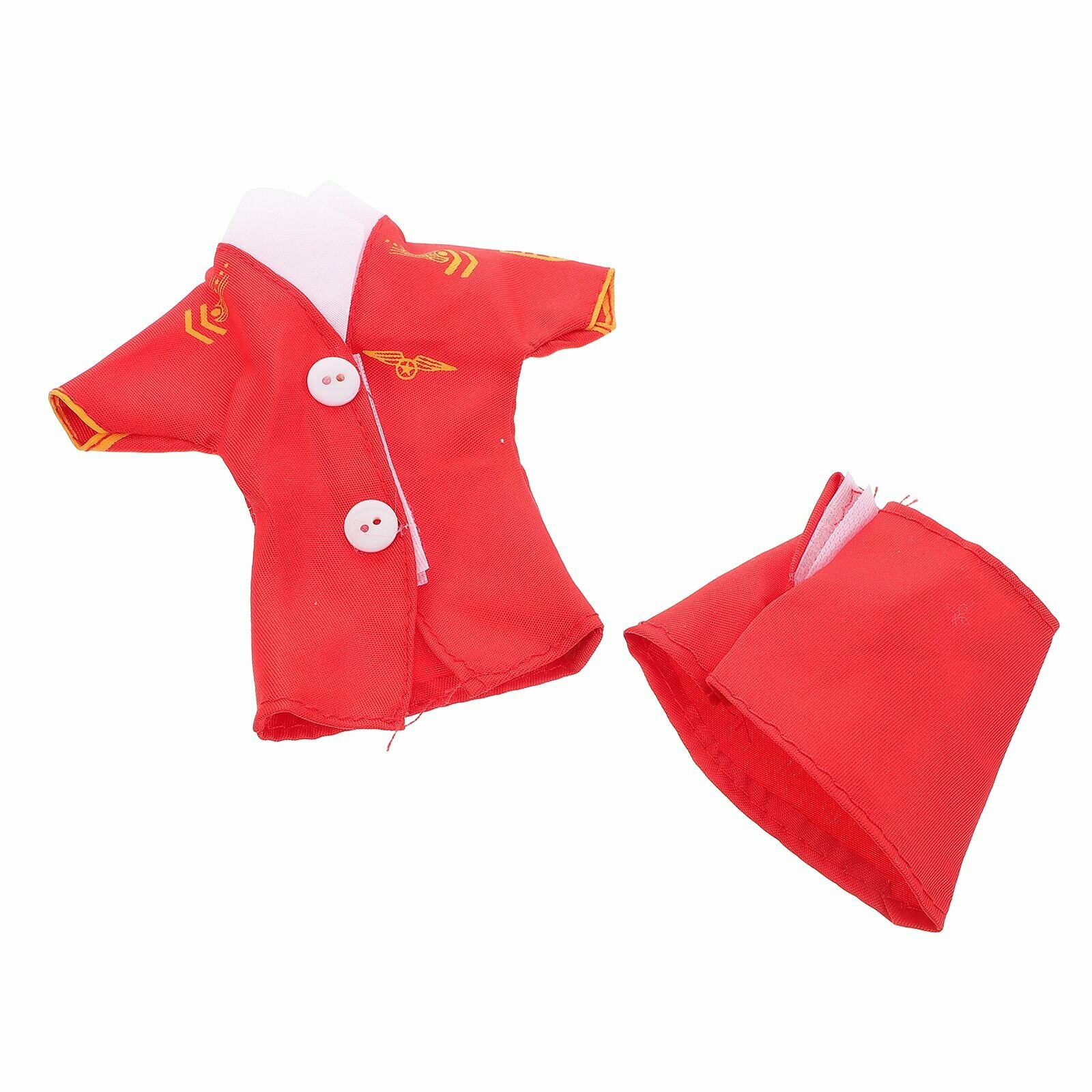 Набор из 2 красных кукольных нарядов из ткани, форма бортпроводницы для кукол 30 см