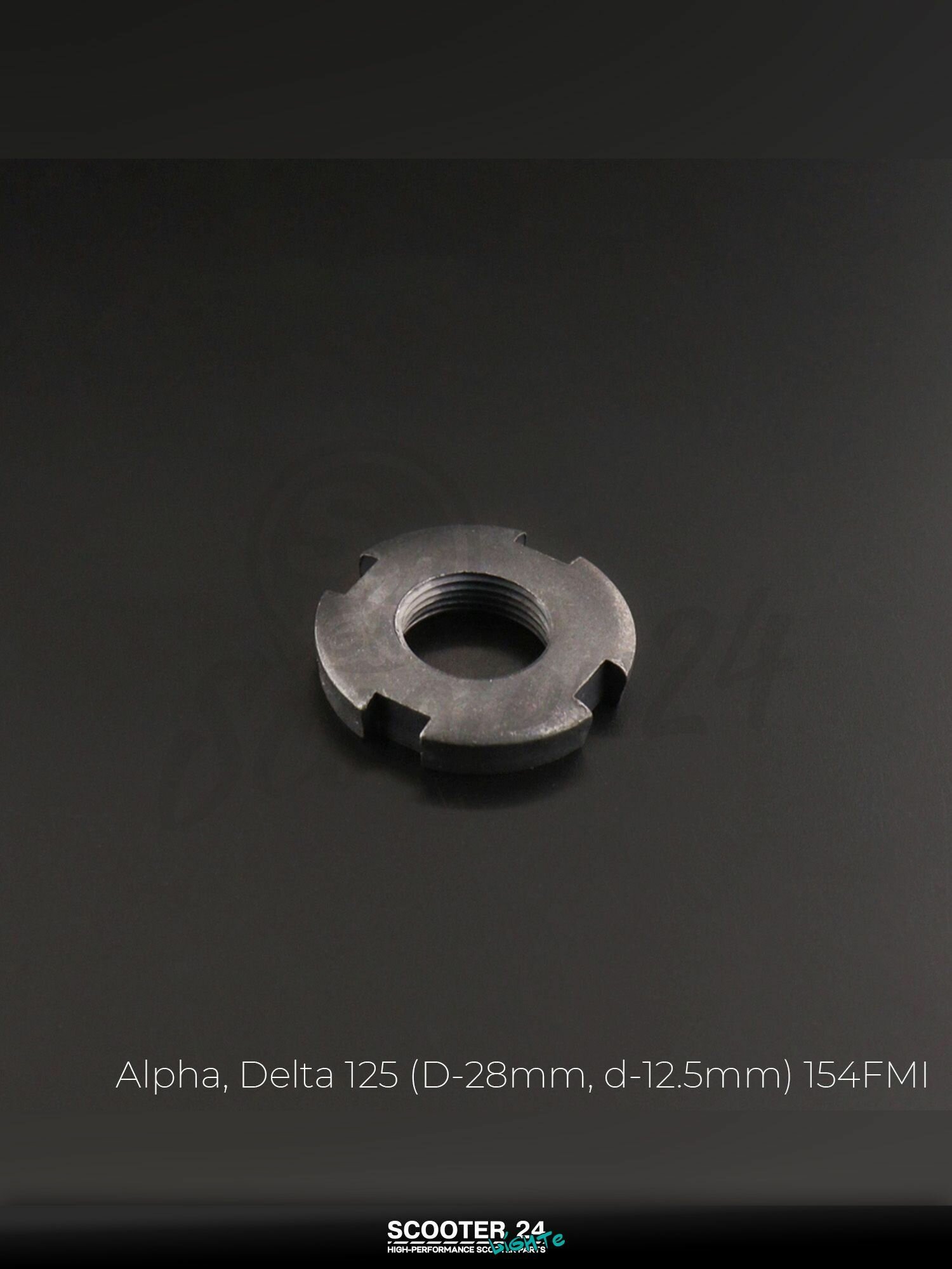 Гайка стопорная корзины сцепления на мопед и мотоцикл на мотоцикл и мопед Alpha, Delta / Альфа Дельта / Альфа Дельта 125 кубов, D 28 мм, d 12.5 мм, 154FMI "BEEZMOTO"