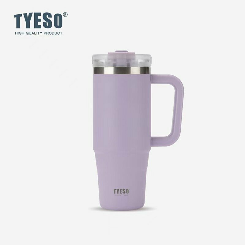 Термос TYESO Ice King большой емкости оснащен ручкой и трубочкой, что делает его идеальным для использования в автомобиле или других ситуациях. Он изготовлен из нержавеющей стали.
