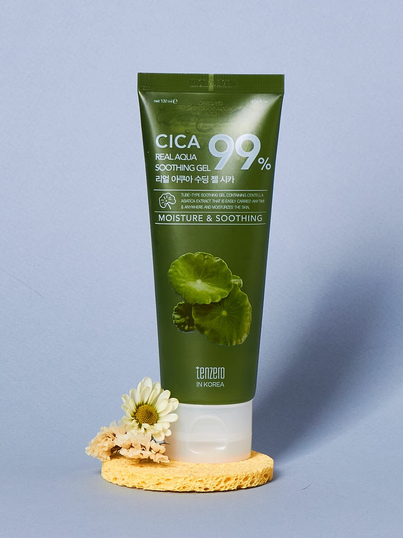 TENZERO Увлажняющий гель с экстрактом центеллы120 мл Real Aqua Soothing Gel Cica