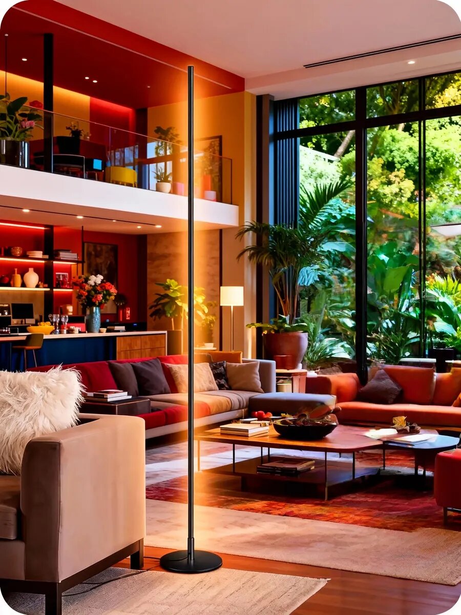 Торшер с пультом и 3 режимами света, современный