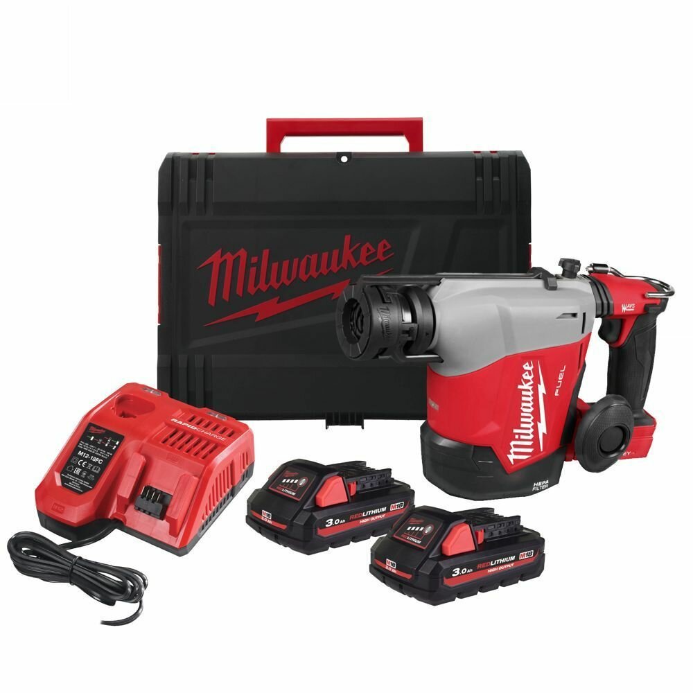 Аккумуляторный SDS-Plus перфоратор с системой пылеудаления Milwaukee M18 FHAFOH16-302X ONE-KEY FUEL