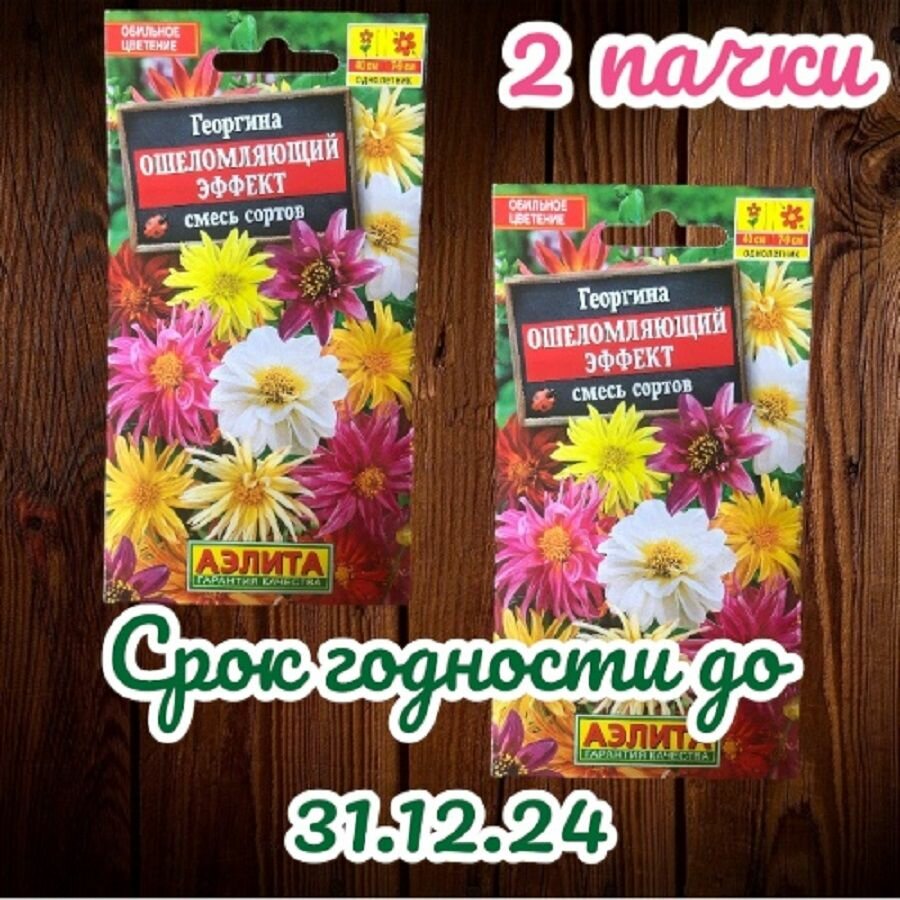 Георгина Ошеломляющий эффект смесь цв. п 10 семян, 2 пачки