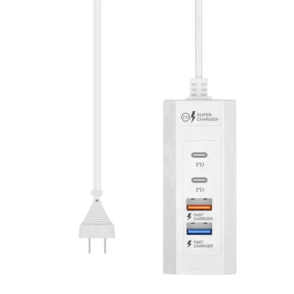 Зарядное устройство USB с вилкой US, White