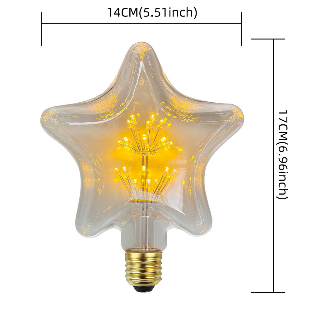 Светодиодная лампа Gypsophila, декоративное освещение в стиле Эдисона, теплый свет, 120В, 1.8Вт.