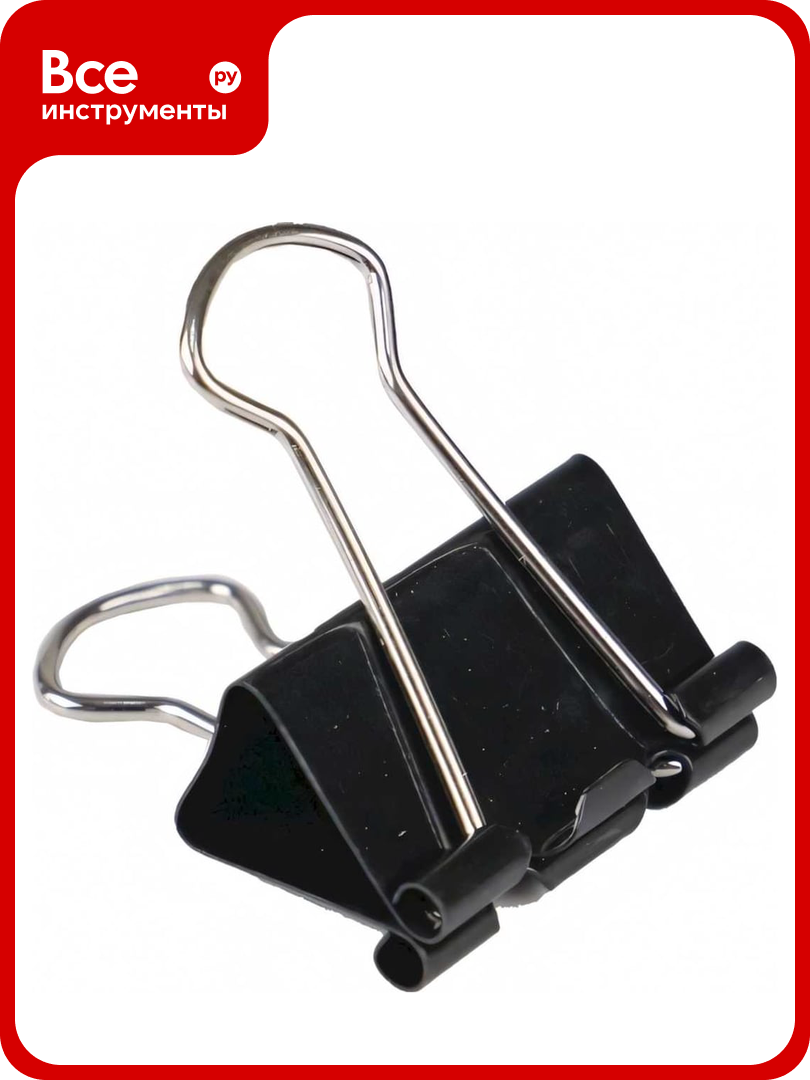 Канцелярский зажим WORKMATE 41 мм, черный, 12шт 15-1611