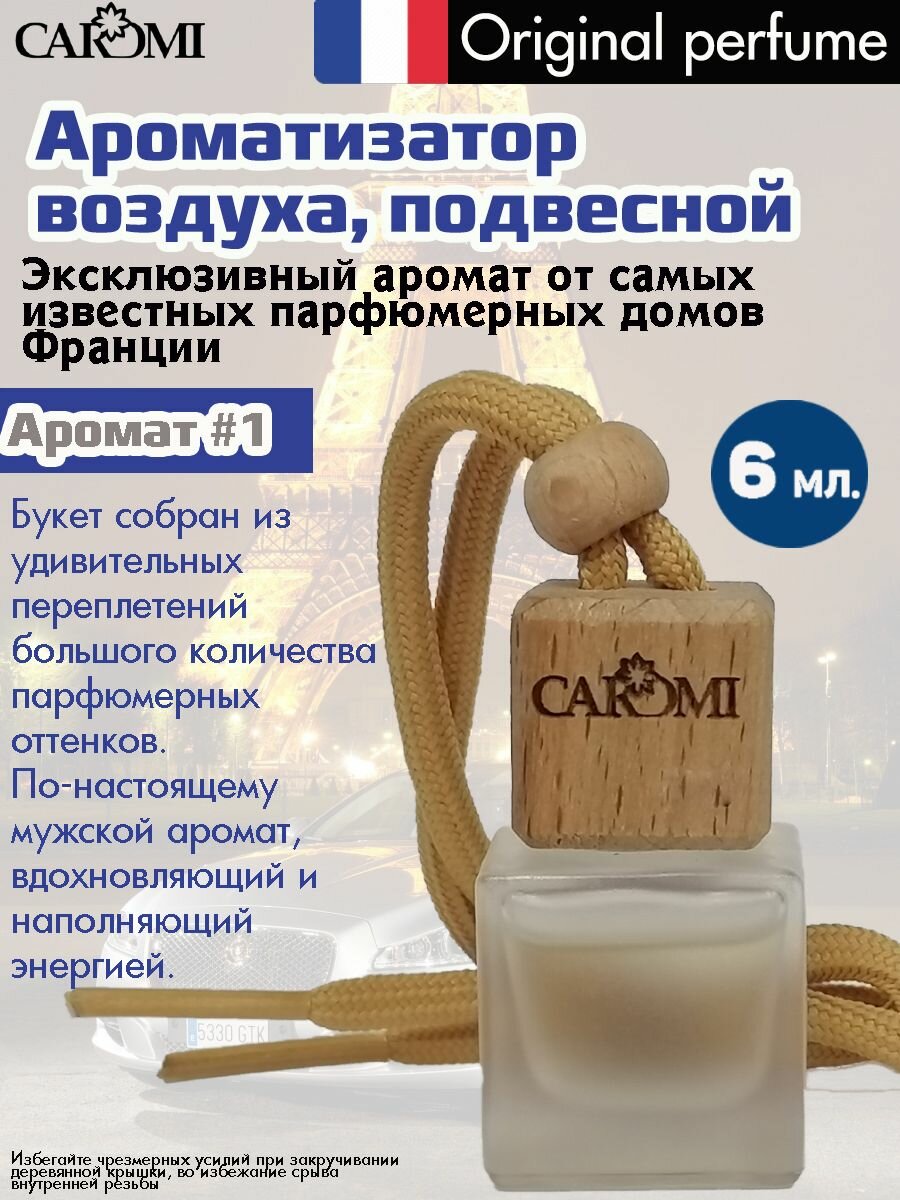 Ароматизатор CAROMI, подвесной, бутылочка, 6 мл, аромат "Invictus"