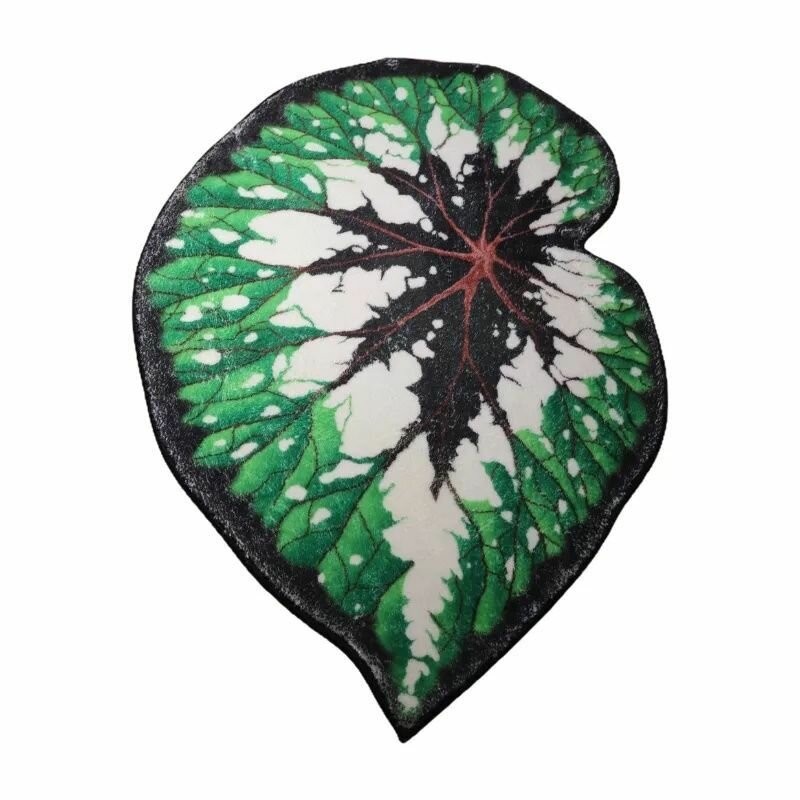 Ковер из искусственного кашемира, неправильной формы, с узором в виде растения монстера, нескользящий коврик для дивана, спальни, гостиной, прикроватный коврик, коврик в виде листа.